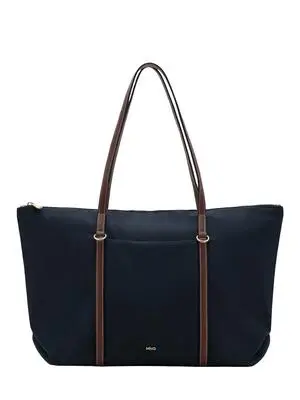 Mango Nylon Shopper Bag - Navy