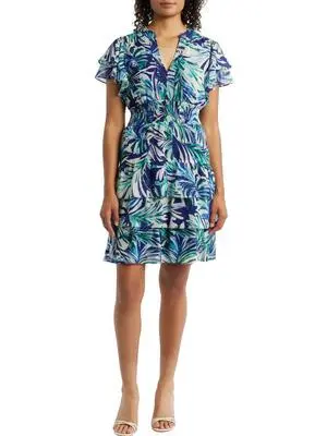 Julia Jordan Tropical Print Tiered Dress - Multi