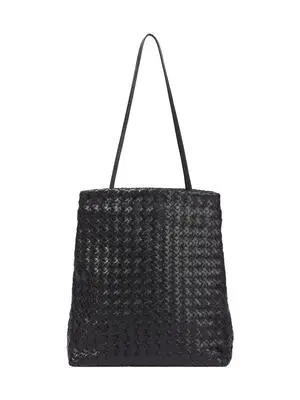THE ROW Lilou Woven Leather Shoulder Bag - Black
