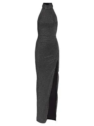 Balmain Rhinestone-embellished Velvet Maxi Dress - Black