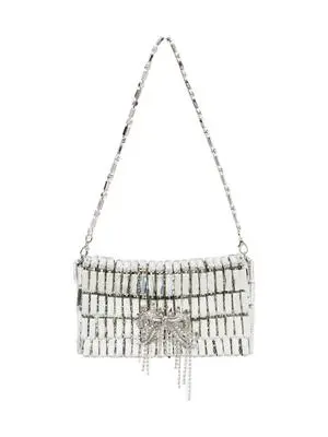 SELF-PORTRAIT Crystal-embellished Shoulder Bag - Silver