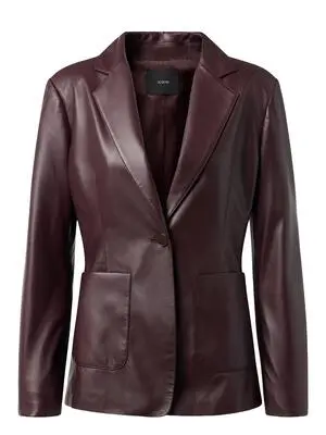 JOSEPH Leather Blazer - Burgundy