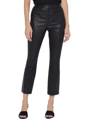 L'Agence Ketra Leather Ankle Pants - Black