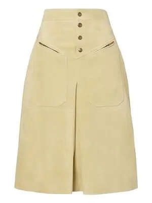 Chloé Suede Midi Skirt - Yellow