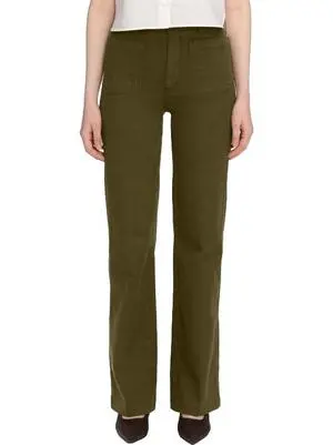 FRAME The Refined Straight-leg Pants - Tree Moss