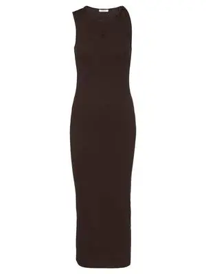 JW Anderson Embroidered Cotton Maxi Dress - Brown