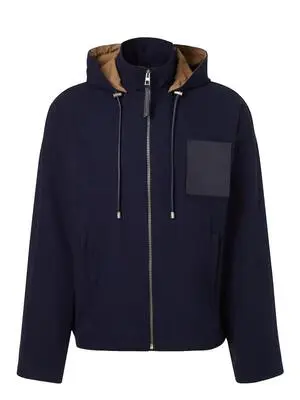Loewe Hooded Cotton Twill Jacket - Blue