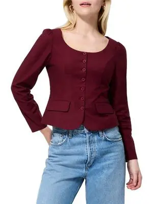 French Connection Inga 2-Pocket Button-Up Shirt Cabernet