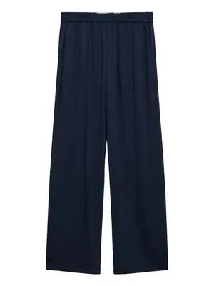 Mango Pull-on Wide-leg Trousers - Dark Navy