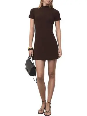 Mango Perkins Sweater Dress Chocolate