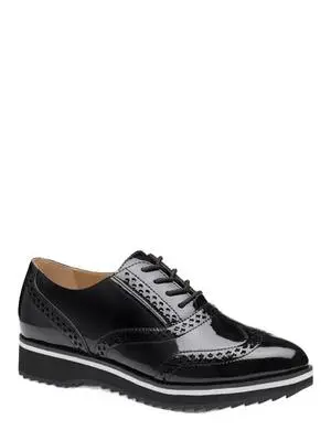 Johnston & Murphy Ulyssa Wingtip Platform Oxford - Black Patent Leather
