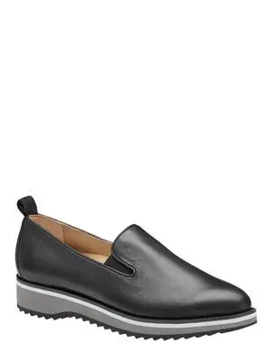 Johnston & Murphy Ulyssa Platform Loafer Black Nappa Leather