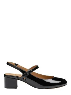 Johnston & Murphy Sienna Mary Jane Slingback Pump Black Patent Leather