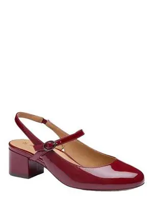 Johnston & Murphy Sienna Mary Jane Slingback Pump Red Patent Leather