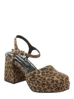 KELSI DAGGER BROOKLYN Edna Ankle Strap Platform Pump - Leopard