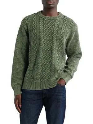 DARK SEAS Big Sur Mixed Stitch Sweater - Forest