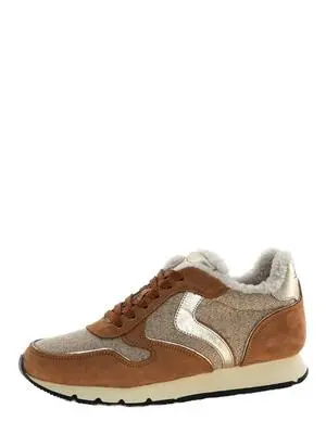 VOILE BLANCHE Julia Genuine Shearling Sneaker - Brown Beige