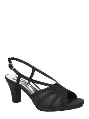 EASY WORKS BY EASY STREET Nell Sandal Black Satin
