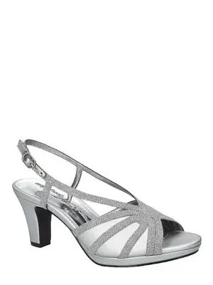 EASY WORKS BY EASY STREET Nell Sandal Silver Satin