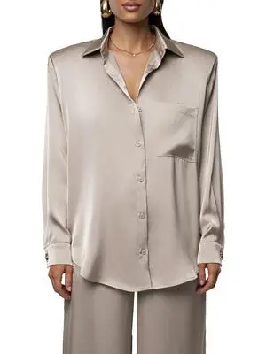 JLUXLABEL Island Ease Satin Shirt Beige