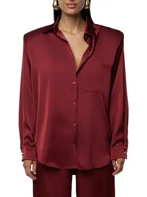 JLUXLABEL Island Ease Satin Shirt Red