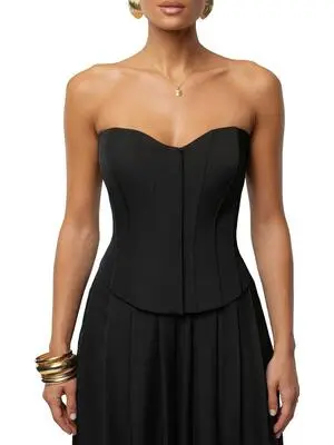 JLUXLABEL Strapless Bustier Top - Black
