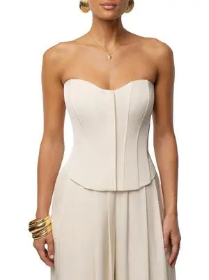JLUXLABEL Strapless Bustier Top - Cream