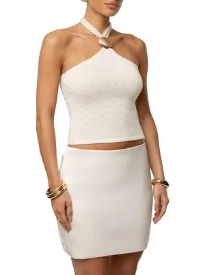 JLUXLABEL Ocean Front Halter Top - Ivory