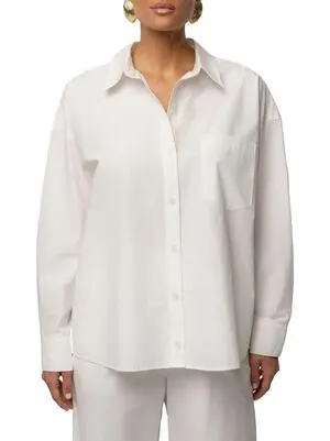 JLUXLABEL Leon Oversized Cotton Poplin Button-Up Shirt Ivory