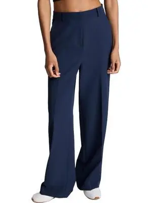 KENNETH COLE High-waist Wide-leg Pants - Blue Rain