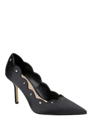 Badgley Mischka Eleni Pointed Toe Pump - Black Satin
