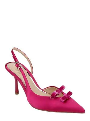 Badgley Mischka Ellery Slingback Pointed Toe Pump - Pink Satin