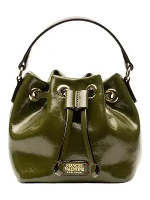 FRANCES VALENTINE Minnie Leather Bucket Bag Olive