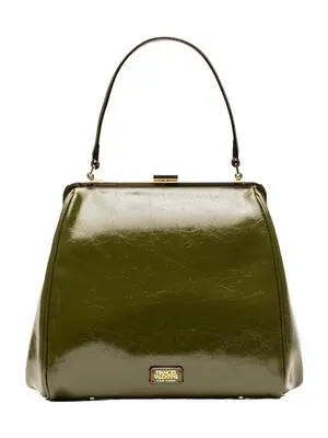 FRANCES VALENTINE Katherine Frame Leather Handbag - Olive