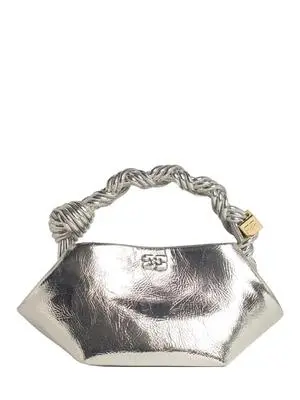 GANNI Bou Mini Bag In Leather Blend Silver