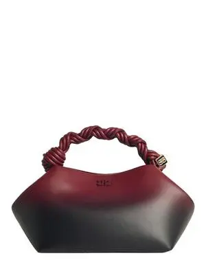 GANNI Small Bou Bag In Shaded Leather Blend Red