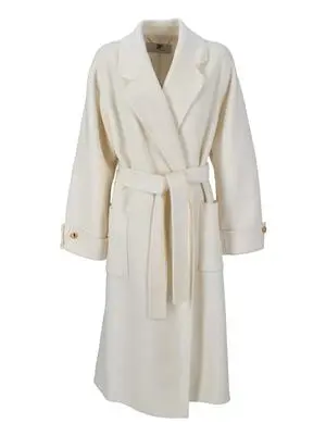 Elisabetta Franchi Wrap Coat - Beige