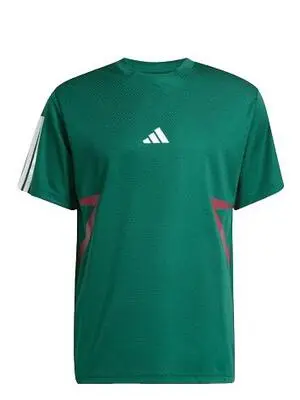 Adidas House Of Tiro Colorblock Tee Shirt - Dark Green Collegiate Burgundy White