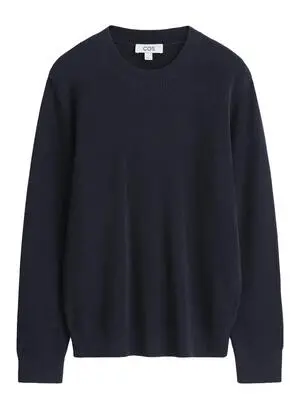 Cos Cotton Crew-neck Sweater - Navy