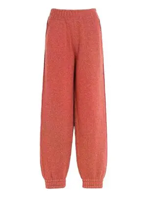 BARRIE Knitted Cashmere Trousers - Orange