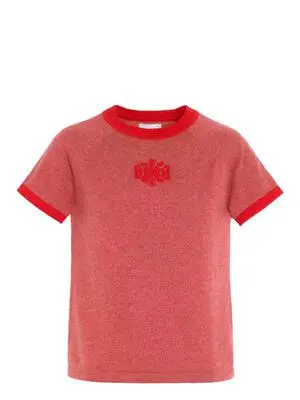 BARRIE B-logo Cashmere T-shirt - Red
