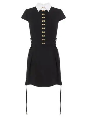 Elisabetta Franchi Lace-up Mini Dress - Black