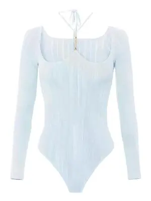 Elisabetta Franchi Ribbed Bodysuit - White