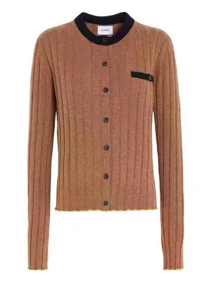 BARRIE Ribbed Cardigan - Brown