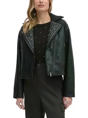 DKNY Stud-Embellished Biker Jacket