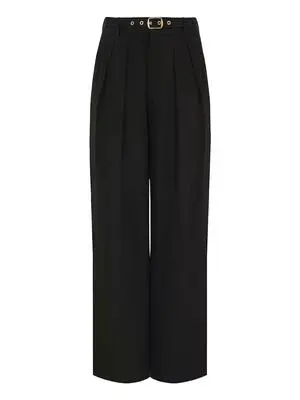 Zimmermann Pleated Wide Leg Trousers - Black