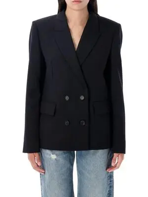 ANINE BING Double Breasted Blazer - Black