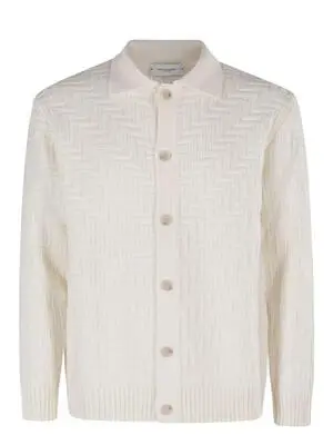 PAOLO PECORA Collared Knit Sweater - White