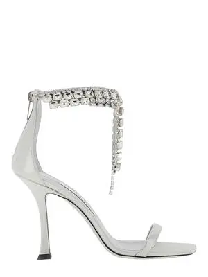 JIMMY CHOO Jimmy Choo Embellished Heeled Sandals Silver