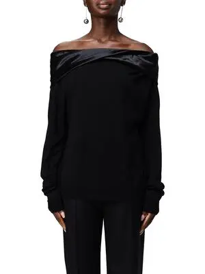 Alberta Ferretti Long Sleeve Off-the-shoulder Sweater - Black